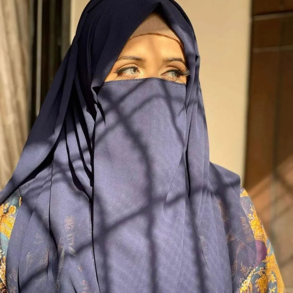 Hijab and Half Niqab set Bundle (Elastic) – I AM HIJABI.PK