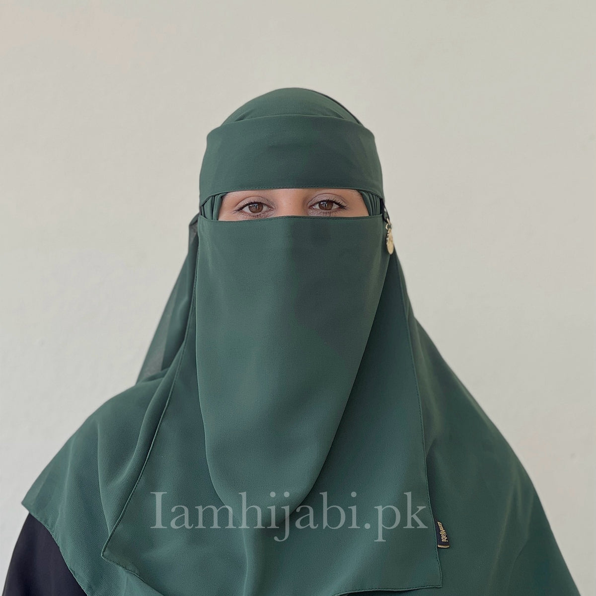 Saudi Niqab Set - Dark Green – I AM HIJABI.PK