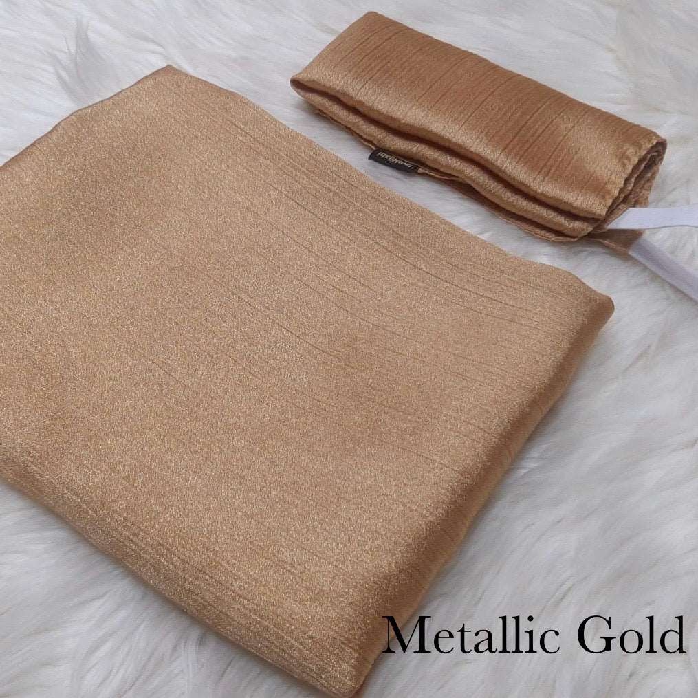 Silk Hijab And Niqab Set - Metallic Gold – I AM HIJABI.PK