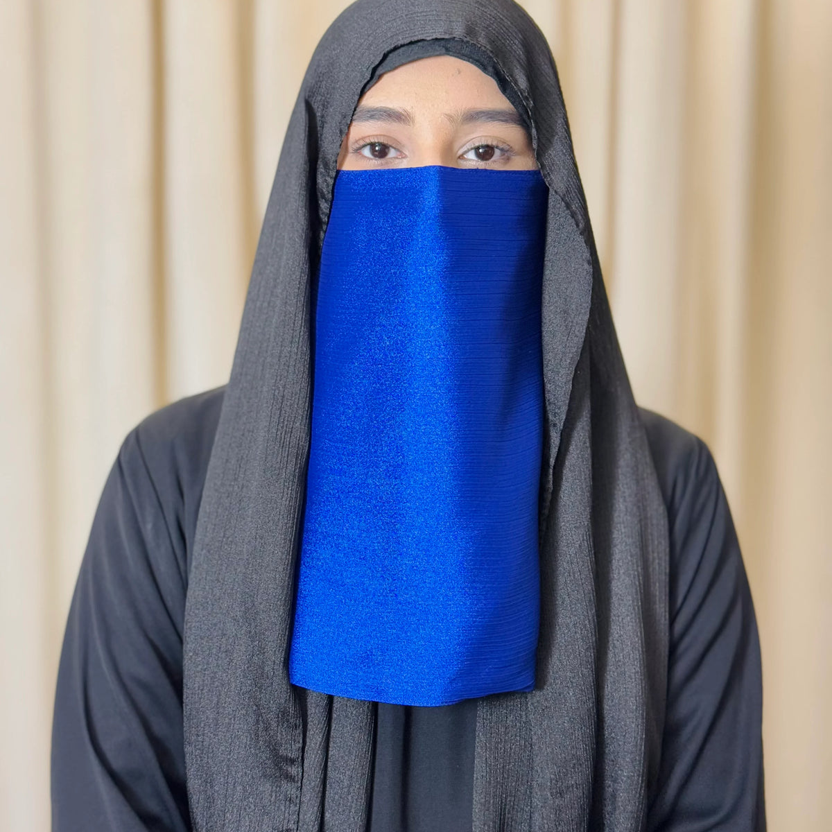 Silk Half Niqab - Royal Blue – I AM HIJABI.PK